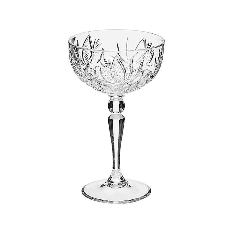 Бокалы-блюдца для шампанского набор 6 шт Neman Цветок, хрусталь, 350 мл