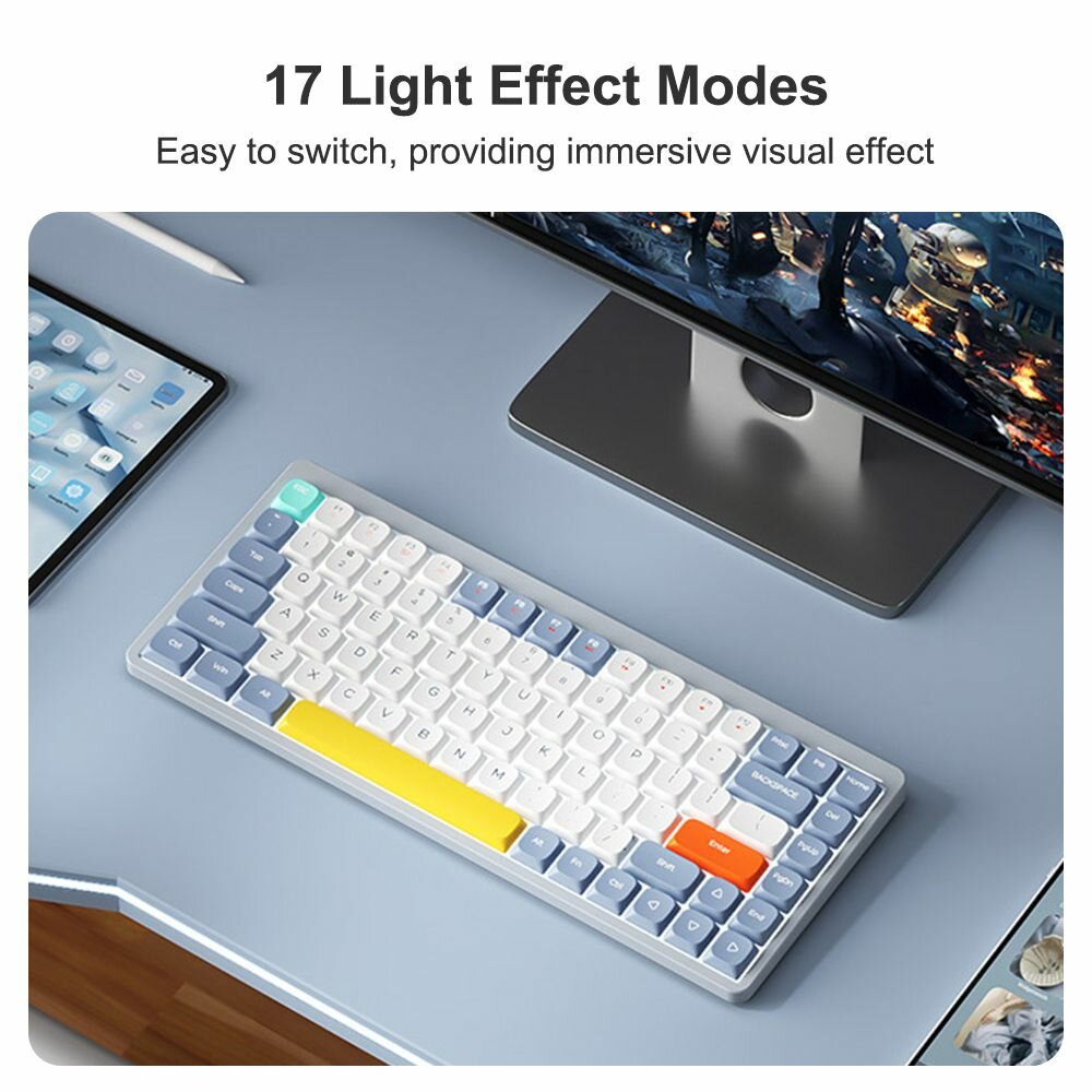 Клавиатура iBlancod YK75, 84 клавиши, три режима, 17 световых эффектов D+F