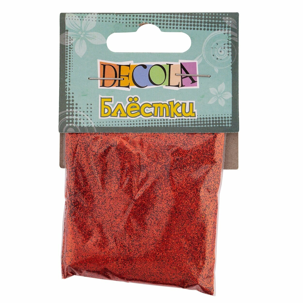 Глиттеры (блестки) декоративные DECOLA 0,3мм красный