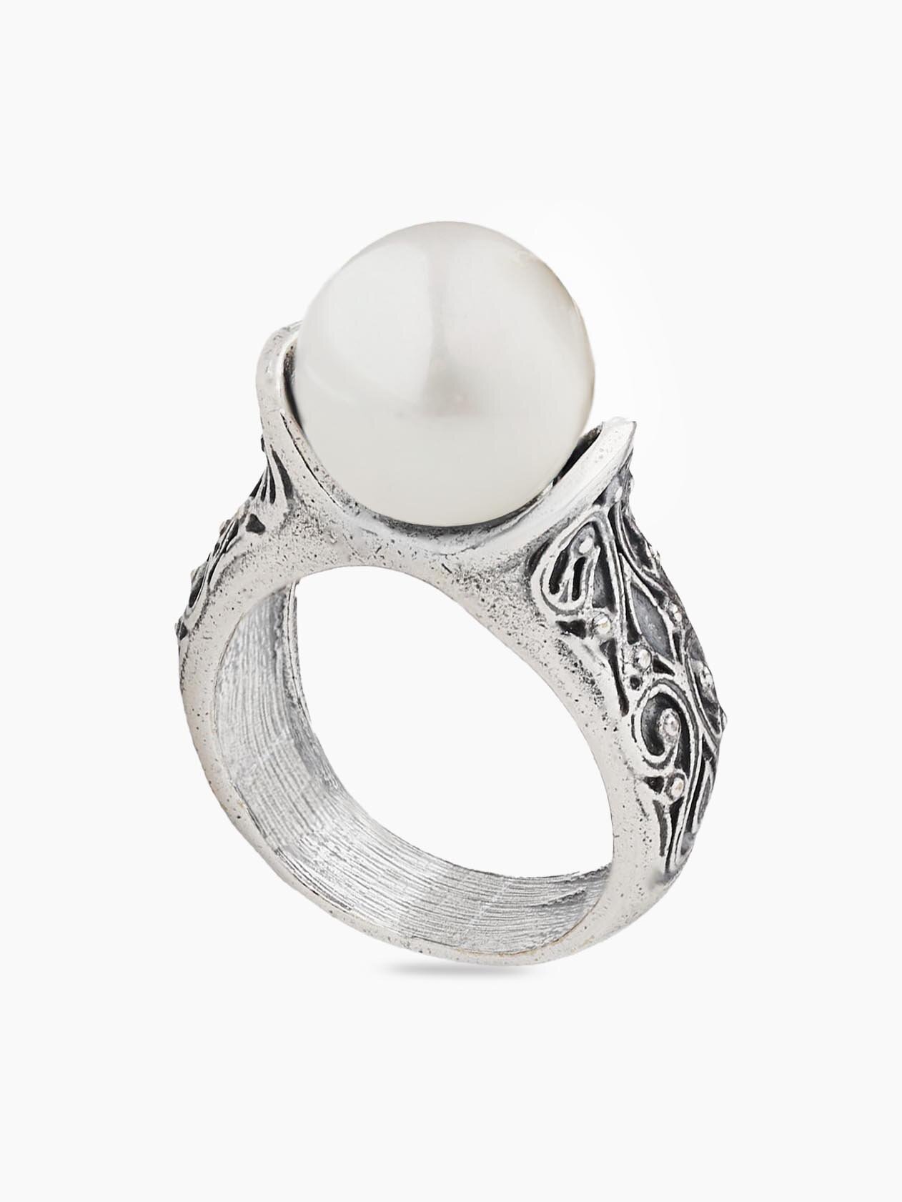 Кольцо, жемчуг имитация