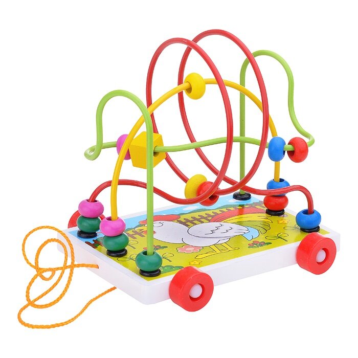 Лабиринт-каталка Oubaoloon вид 3, металлический на деревянной платформе (D0044-3)