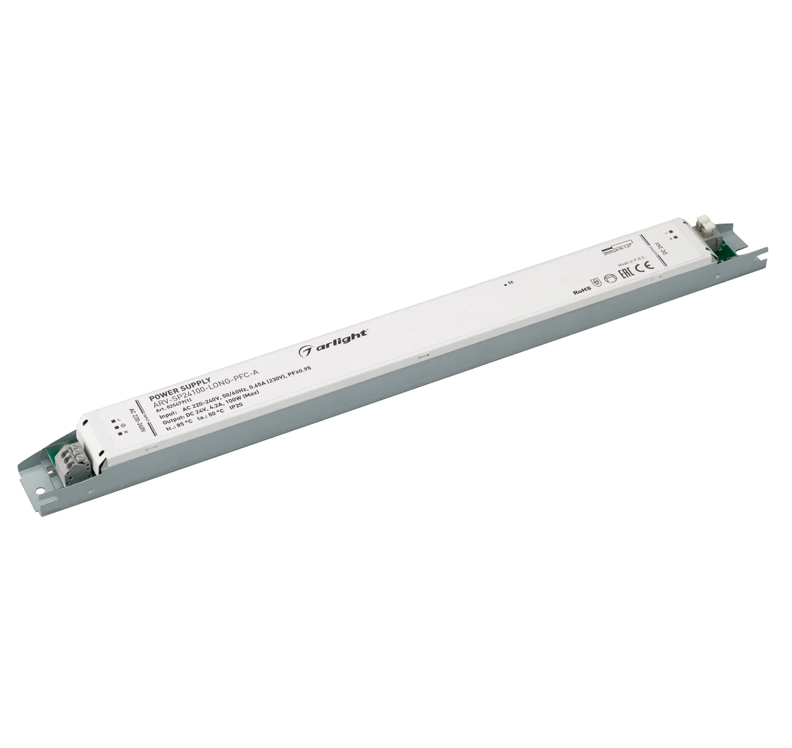 Arlight Блок питания ARV-SP24100-LONG-PFC-A (24V, 4.2A, 100W) (IP20 Металл, 5 лет)