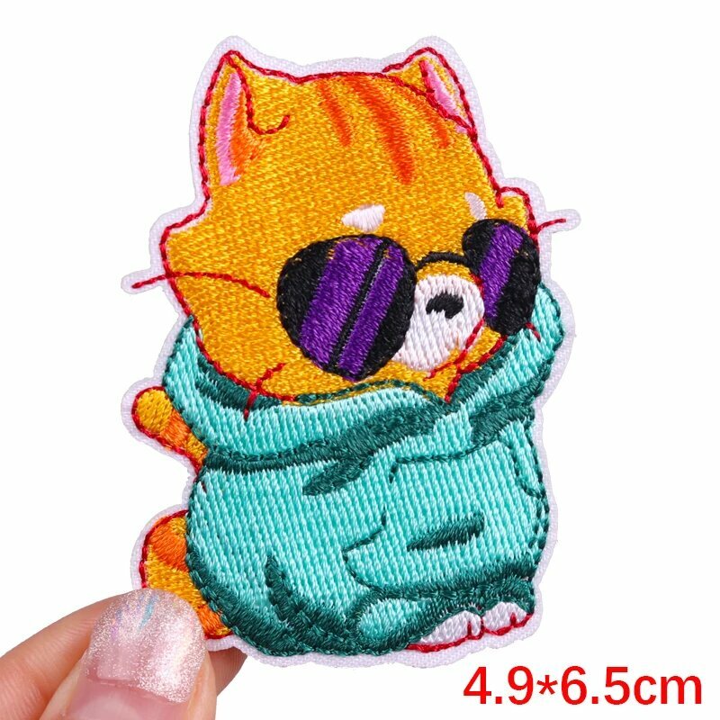 Вышитая нашивка с котом Prajna Оранжевый, PE7333CT