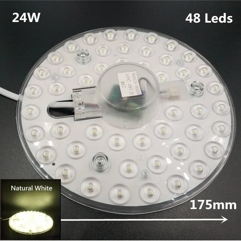Светодиодный светильник круглый 24W Natural White 48 Leds 175mm