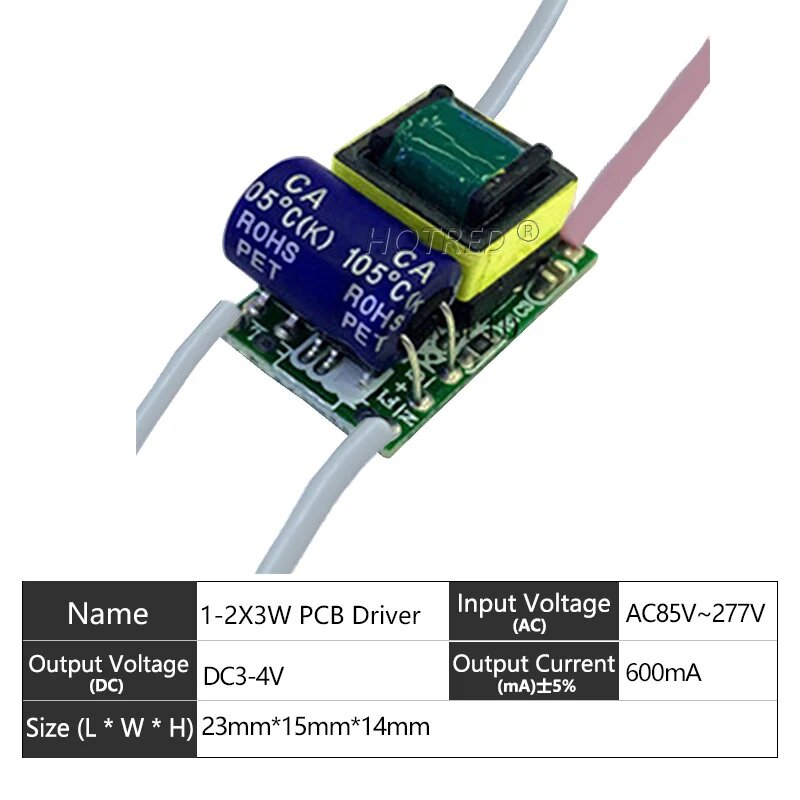 HotRed трансформатор освещения AC85-277V 600mA 650mA
