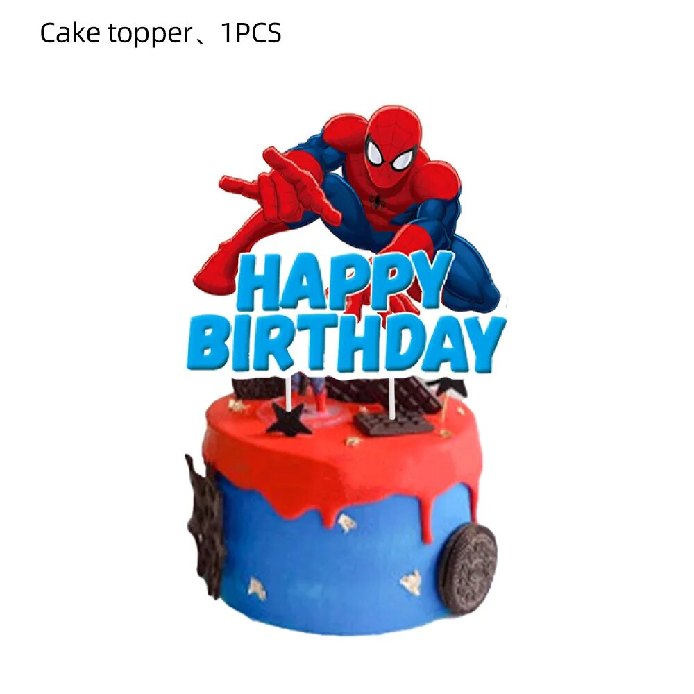 Cake topper "Паук", красный, 1 шт.