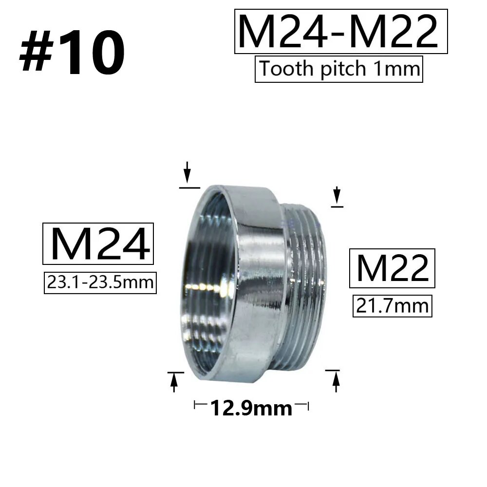 Муфта переходная M24-M22, Tooth pitch 1mm
