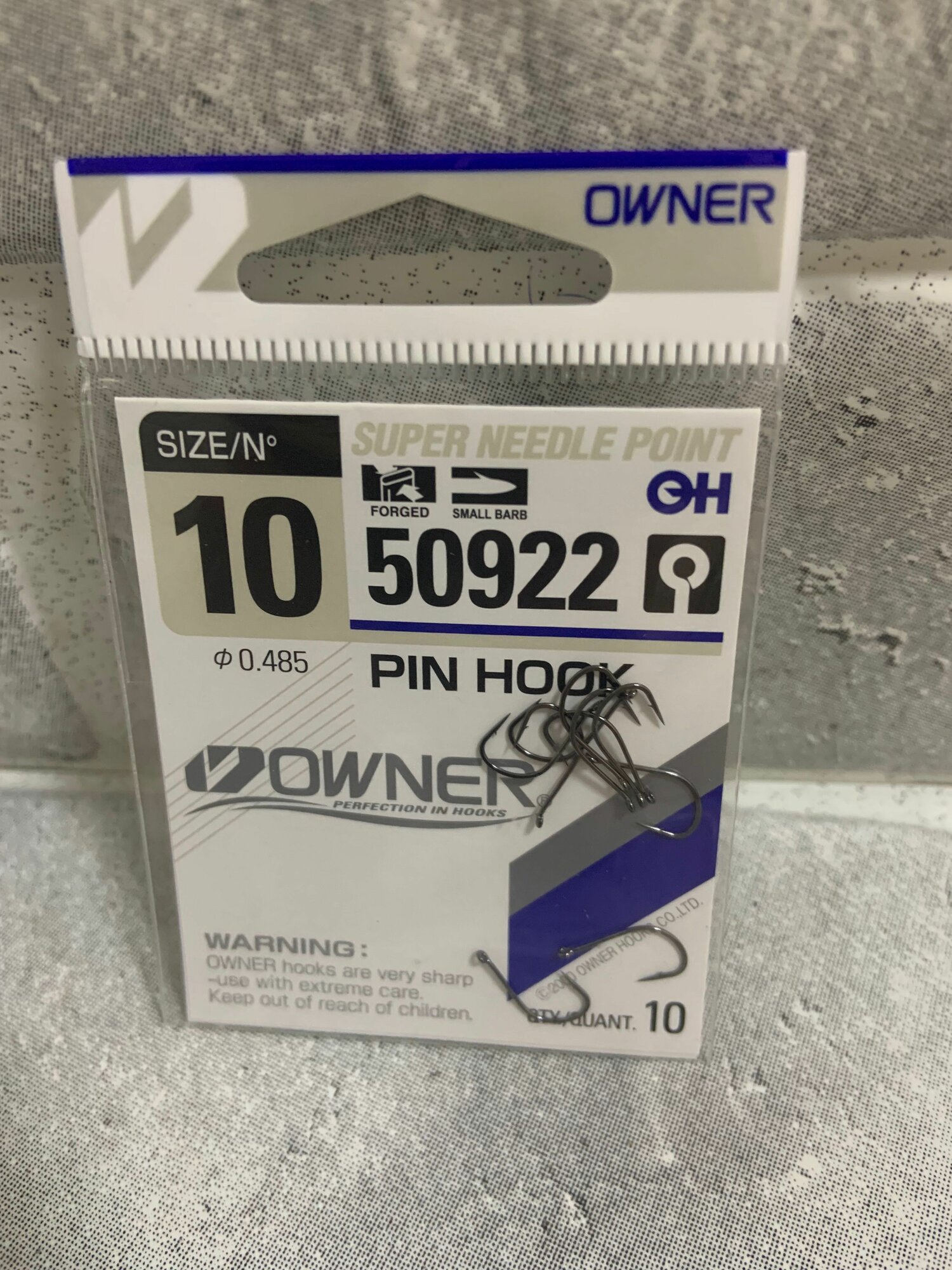 Крючок Owner 50922 Pin Hook № 10 уп. 10 шт.