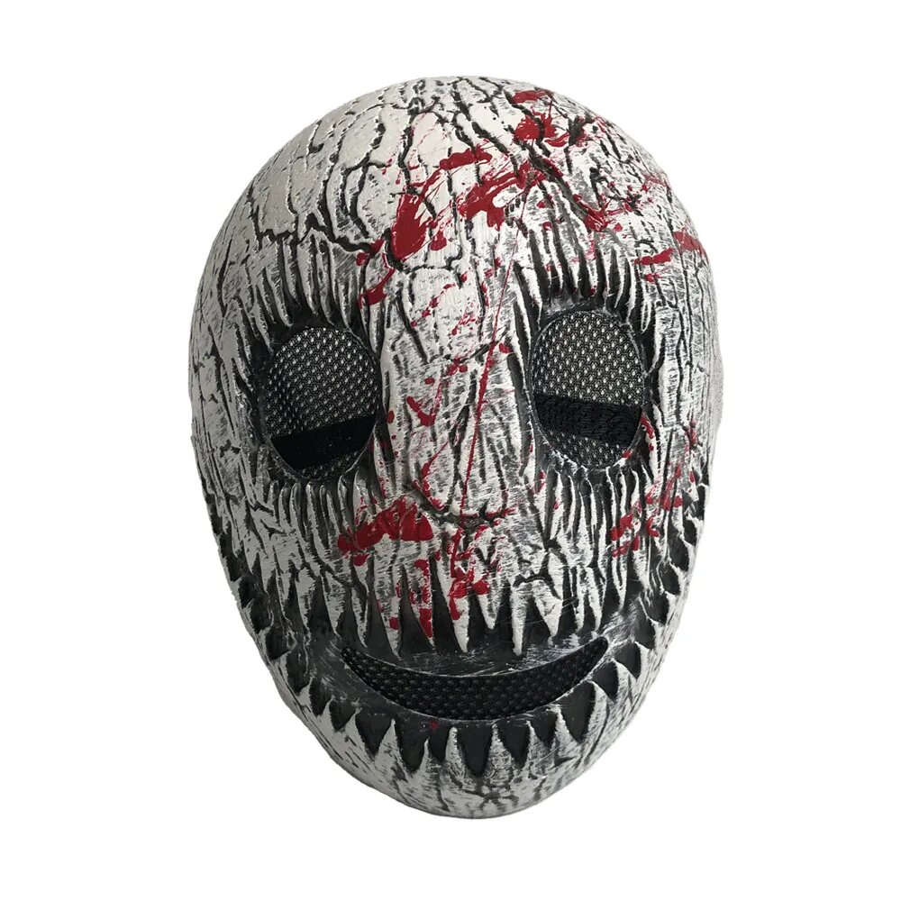 Страшная белая маска-улыбка с брызгами крови, косплей, ужас, Череп, утолщенный пластиковый реквизит для костюма