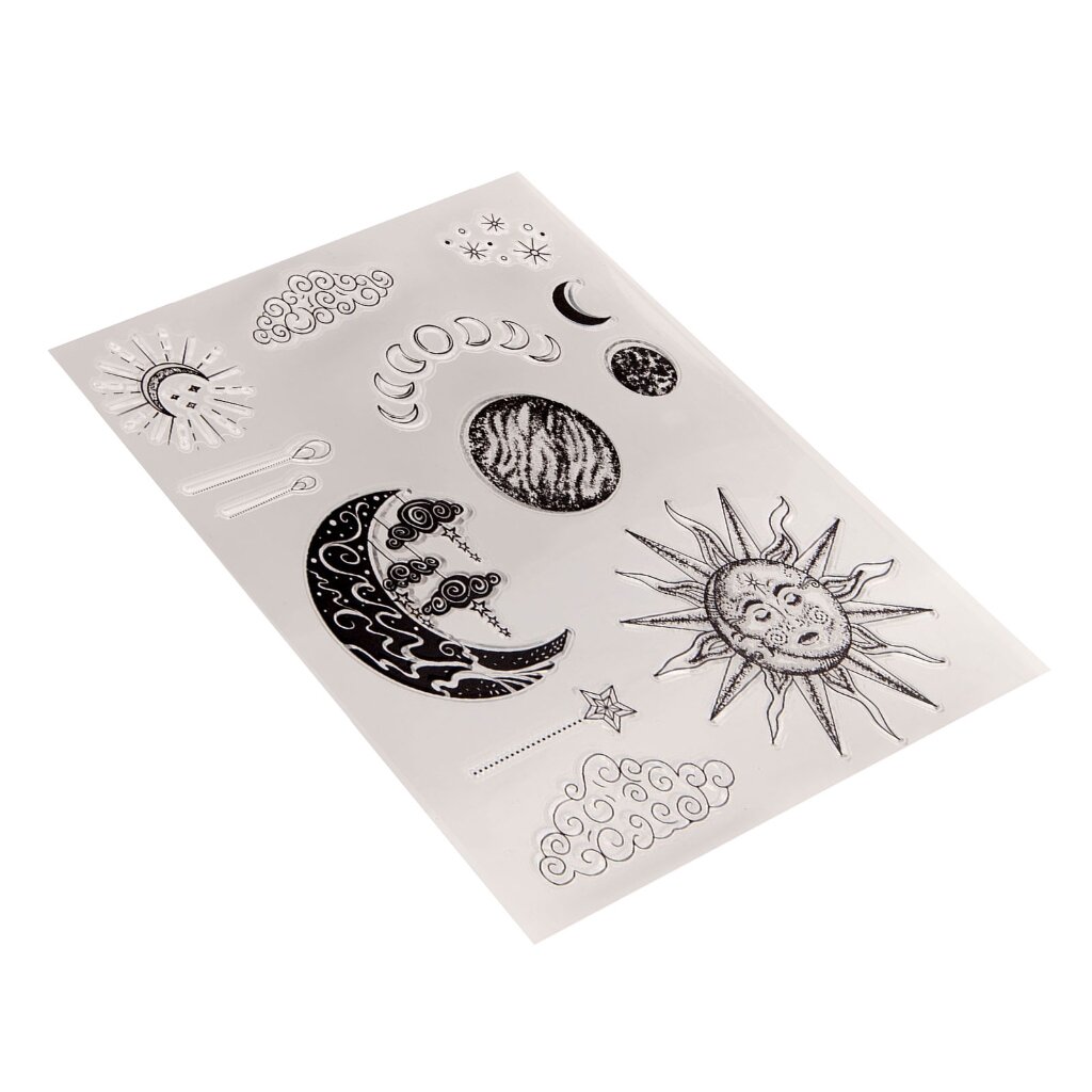 Силиконовая Печать Штамп Солнце Луна Прозрачные Штампы DIY Изготовление Открыток Для Скрапбукинга Тиснение Фотожурнал Альбом Декоративное Ремесло