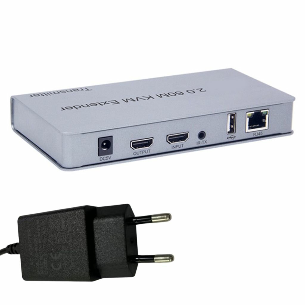HDMI-совместимый KVM-удлинитель USB 1080P-60 Гц через Ethernet-кабель Cat5/6 Расширение сигнала до 196 футов/60 м
