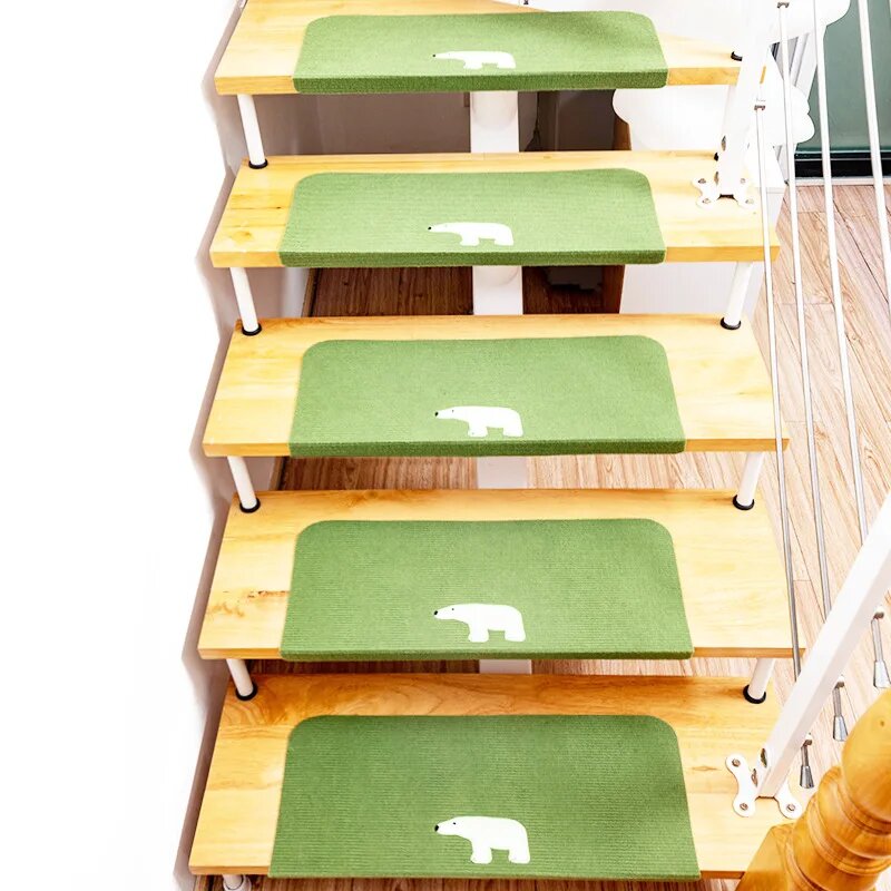Напольные коврики для лестницы Molrain 5/10 шт. 1PC(55x22x4.5cm), green style12