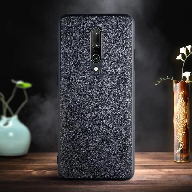 Чехол для Oneplus 7 Pro, чехол с ретро деловым дизайном из искусственной Серый, Grey, for Oneplus 7