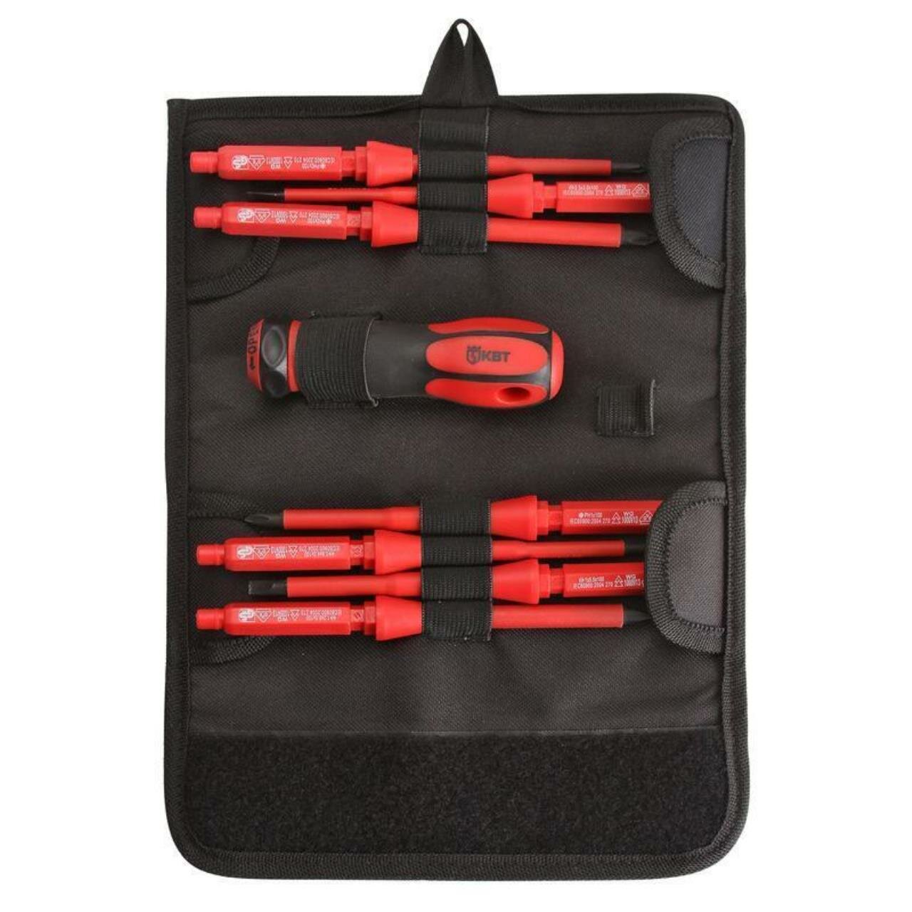 Набор отверток НИО-1107 (КВТ) 61949 диэлектрические со сменными битами для работ под напряжением до 1000 В