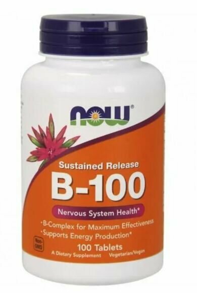 NOW Комплекс витаминов B-100, 100 капс / NOW - Vitamin B-Complex 100 mg 100 vcaps