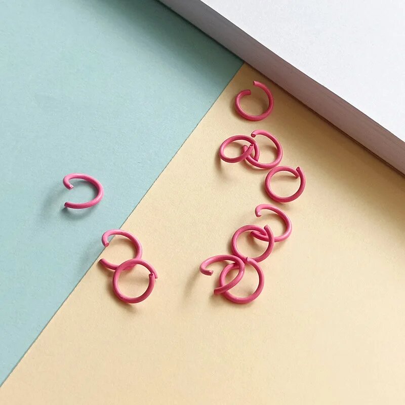 Металлические открытые колечки 100 шт, 8-10 мм Розовый, 1.2x10mm 100pcs, 25