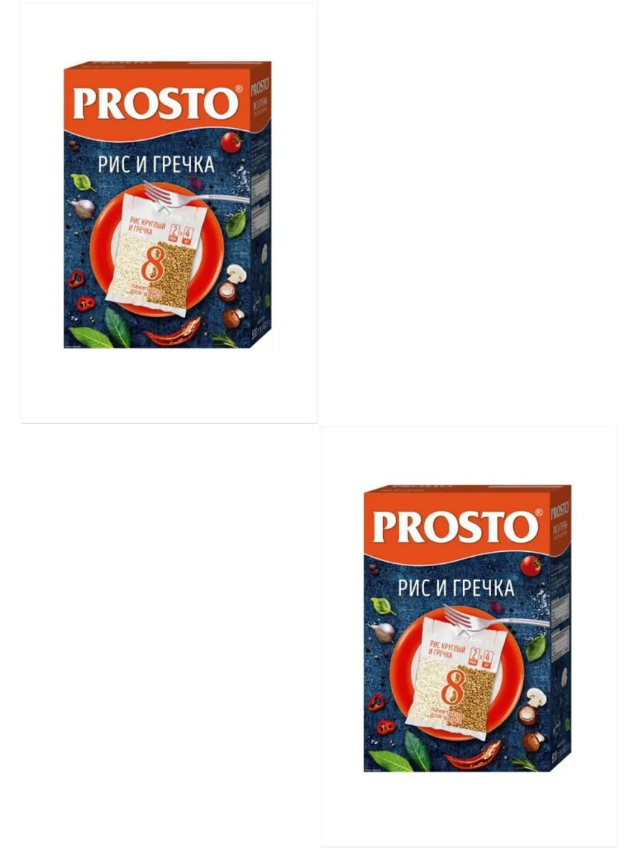 Смесь Prosto Рис и Гречка, 8 п х 62.5 г 500 г 2 уп