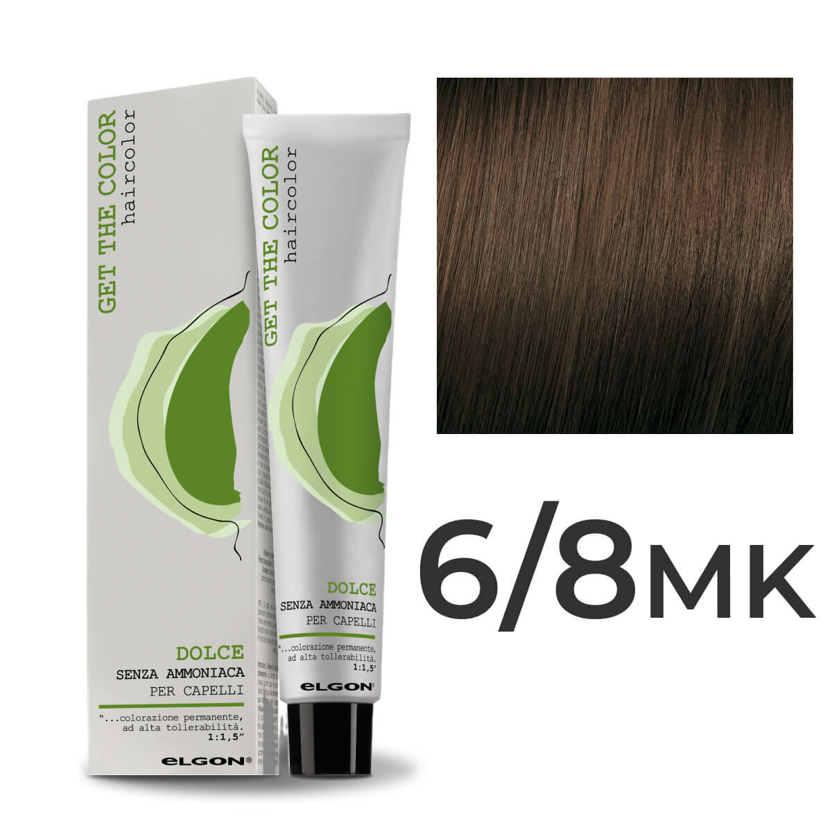 Крем - краска для волос профессиональная Elgon Get the Color Dolce 6/8MK Тёмный русый Шоколадный мокка 100 мл