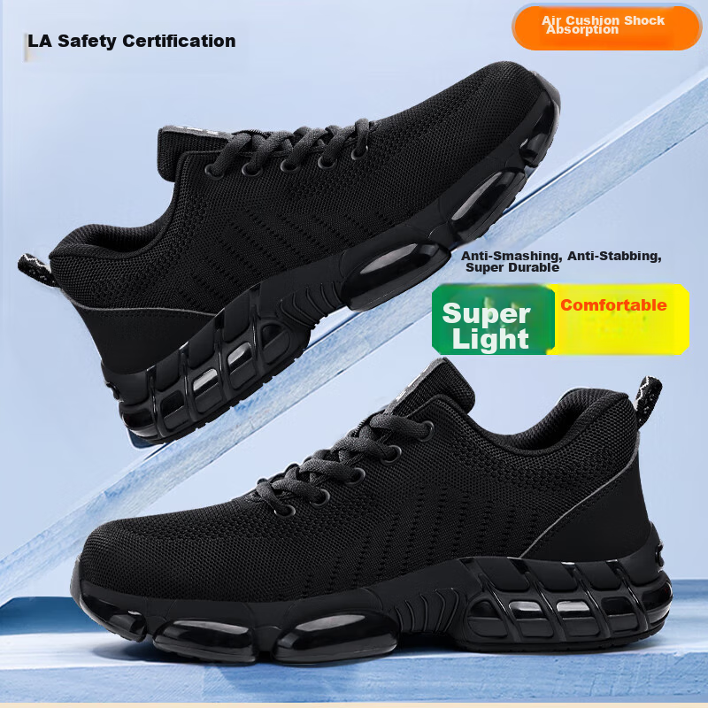 Jingtu Safety Shoes for Men, Wear-Resistant, Flexible, Steel Toe Cap, Puncture-Resistant, Lightweight, Functional Work Shoes 3033 Size 43