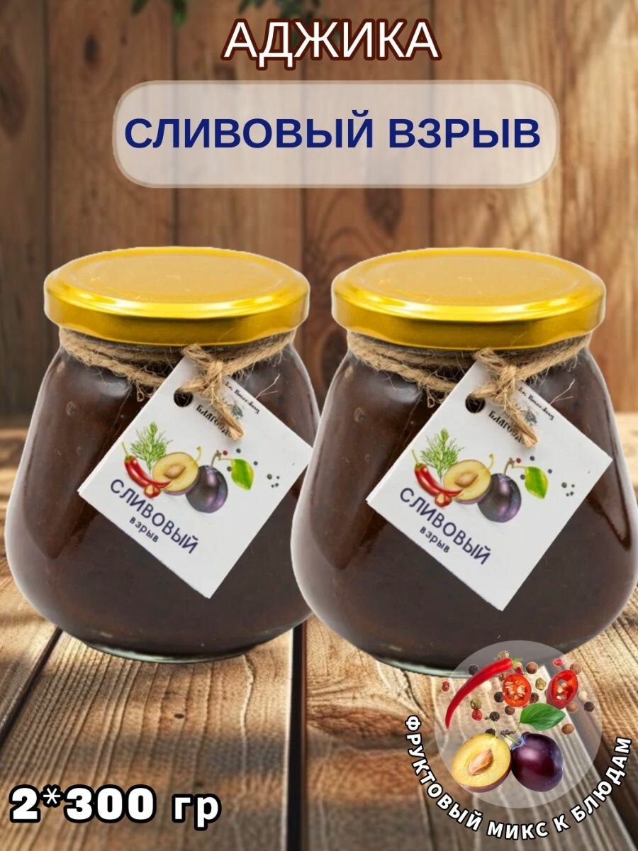 Аджика Сливовая из коллекции "Фруктовые соусы Благоедов" 2 банки по 300 г