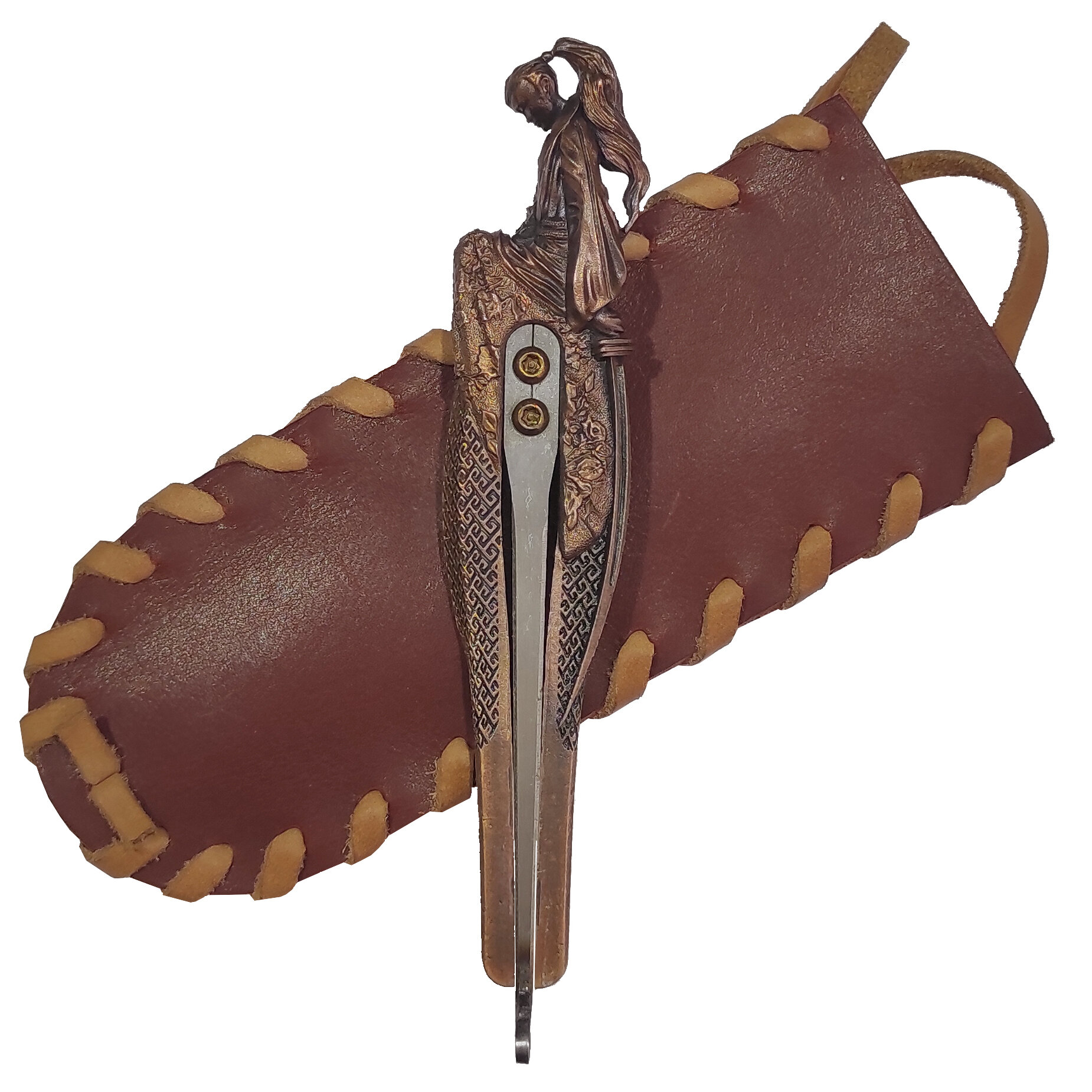 Варган Глазырина "Бусидо" с кожаным чехлом - музыкальный инструмент для начинающих и профессионалов, литьё