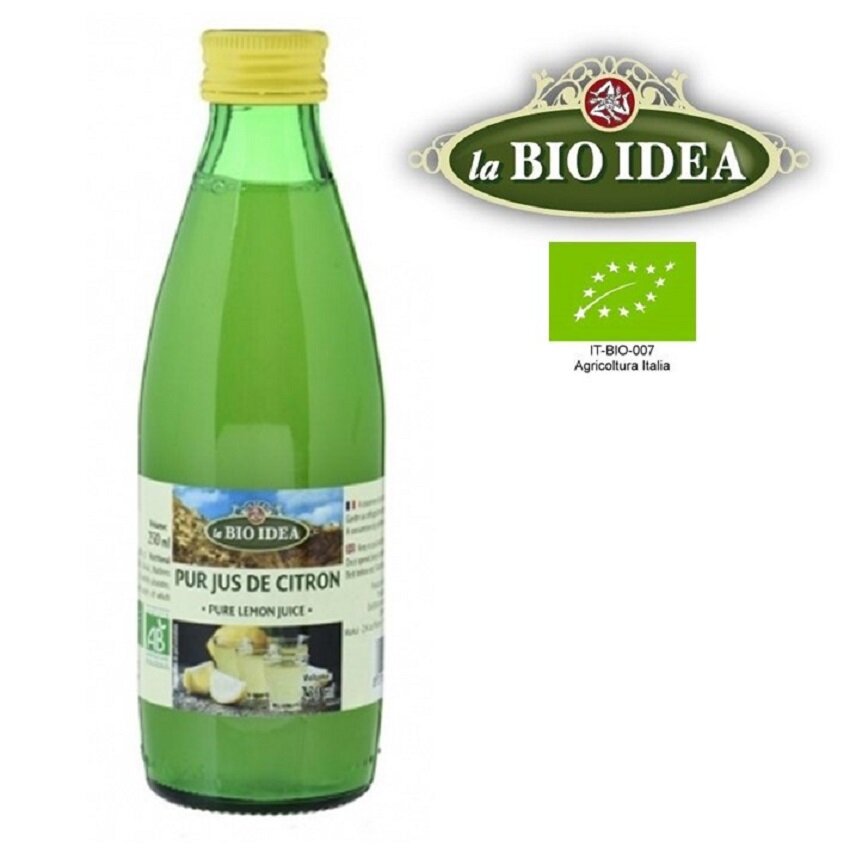 La Bio Idea лимонный сок натуральный био прямой отжим Италия стекло 250 мл
