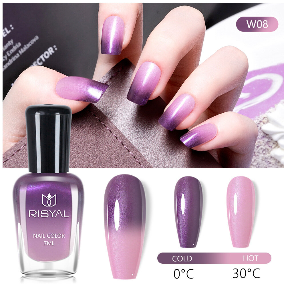 Новый набор лаков для ногтей с изменением температуры, без запекания, быстросохнущий, не отслаивающийся, специальная черная технология, градиентный дизайн