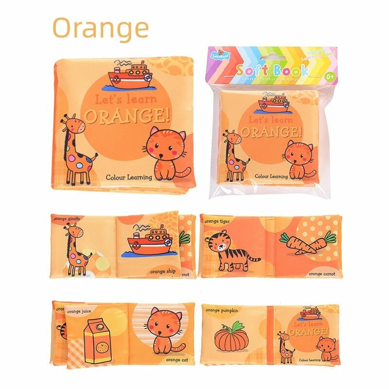 Мягкая тканевая книжка, для новорожденных, для детей 0-36 месяцев, образовательная игрушка