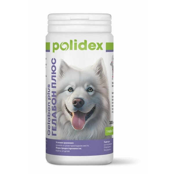 Polidex Gelabon Plus Витамины для собак для суставов и шерсти 300 таб.