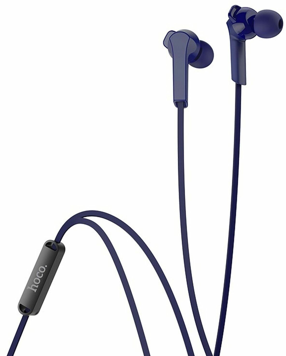 Проводные наушники HOCO M72 Admire, Jack 3.5mm, синий, контроллер с микрофоном