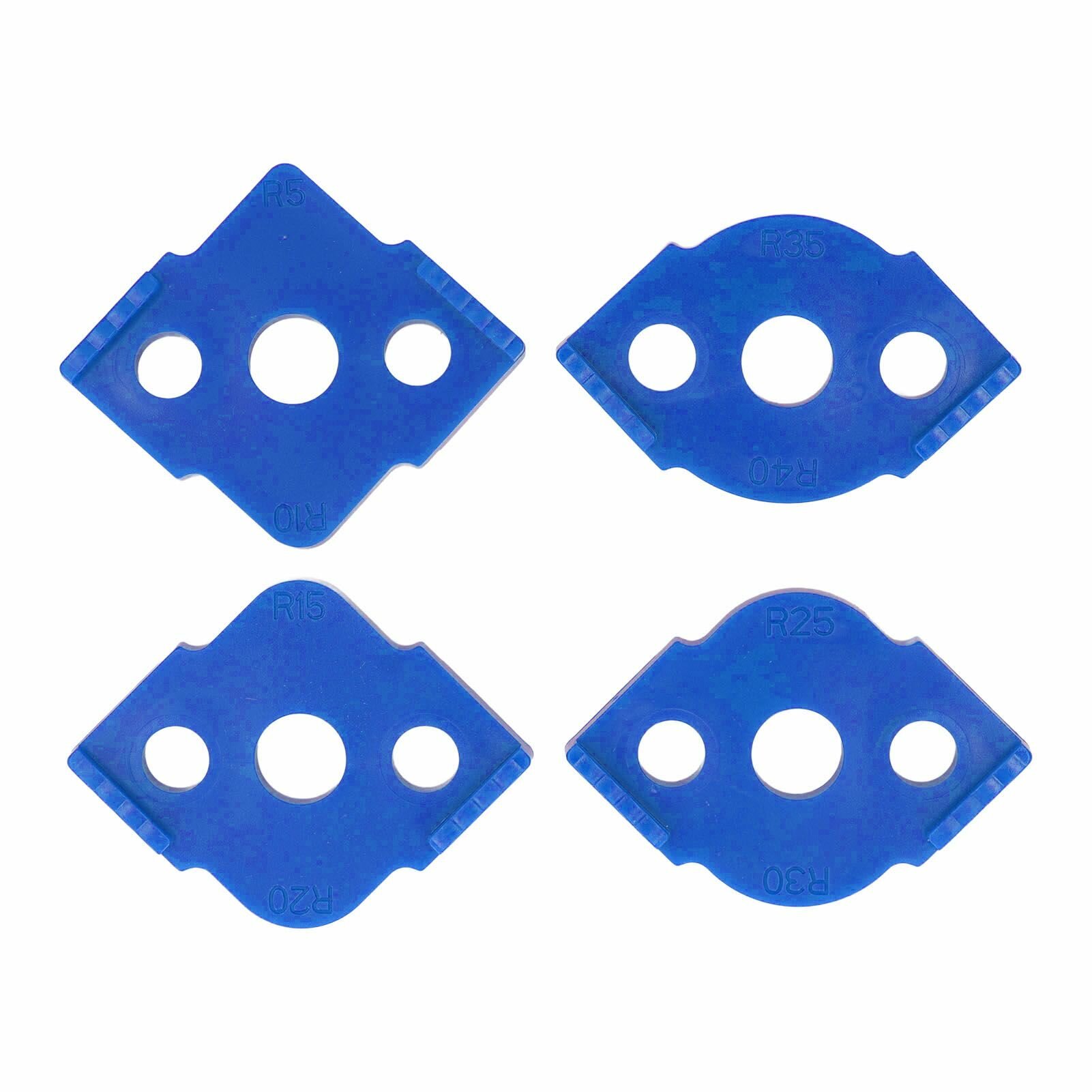 4 шт, шаблон для фрезерного станка с радиусом, ABS, износостойкий, для деревообработки, угловой шаблон, полузакругленный угловой позиционер, синий