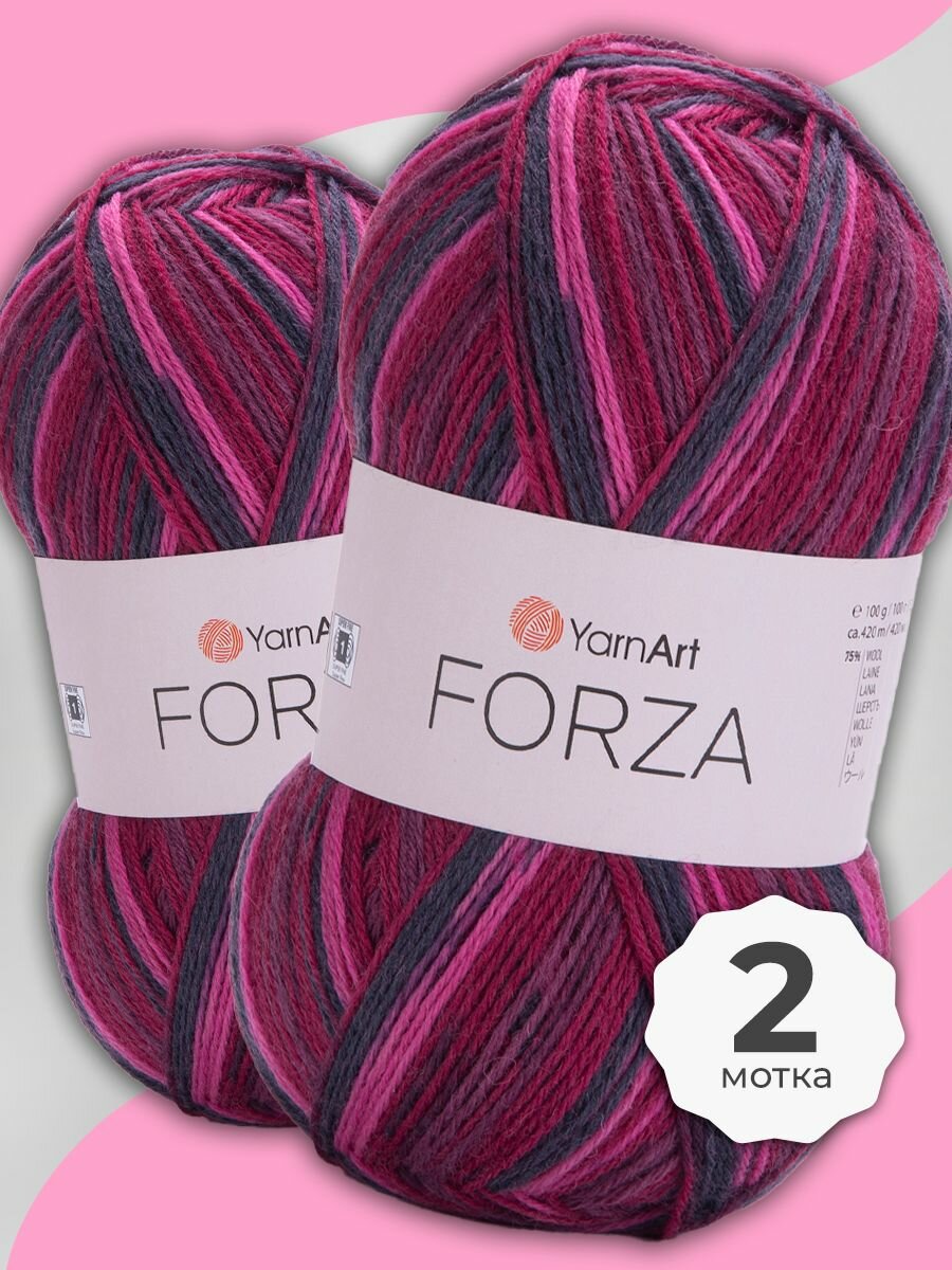 Пряжа для вязания YarnArt Forza носочная, 2 мотка, цвет 2508