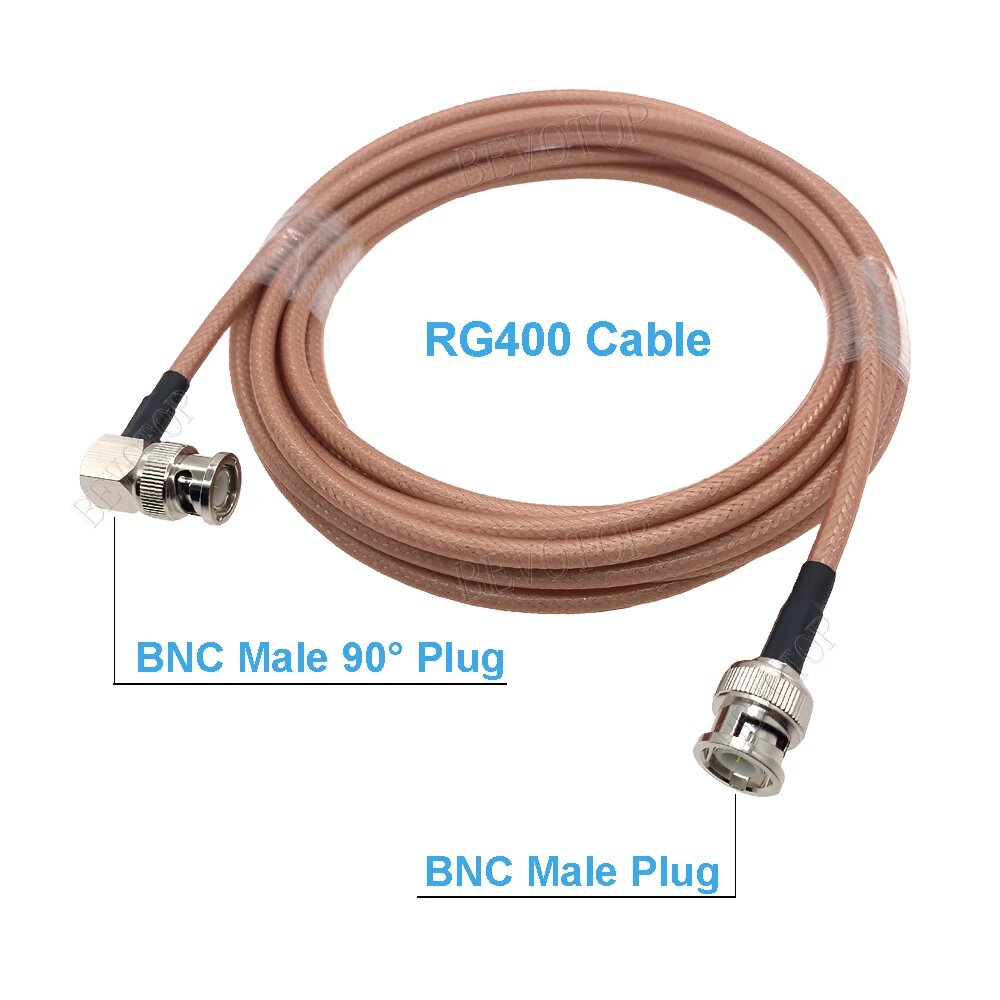 BEVOTOP RG400 коаксиальный кабель BNC-BNC 30CM, BNC M to BNC M90