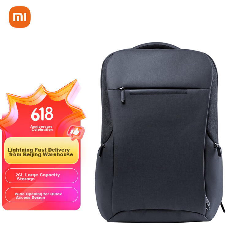 Рюкзак Xiaomi Travel Business, полиэстер, защита от воды, черный