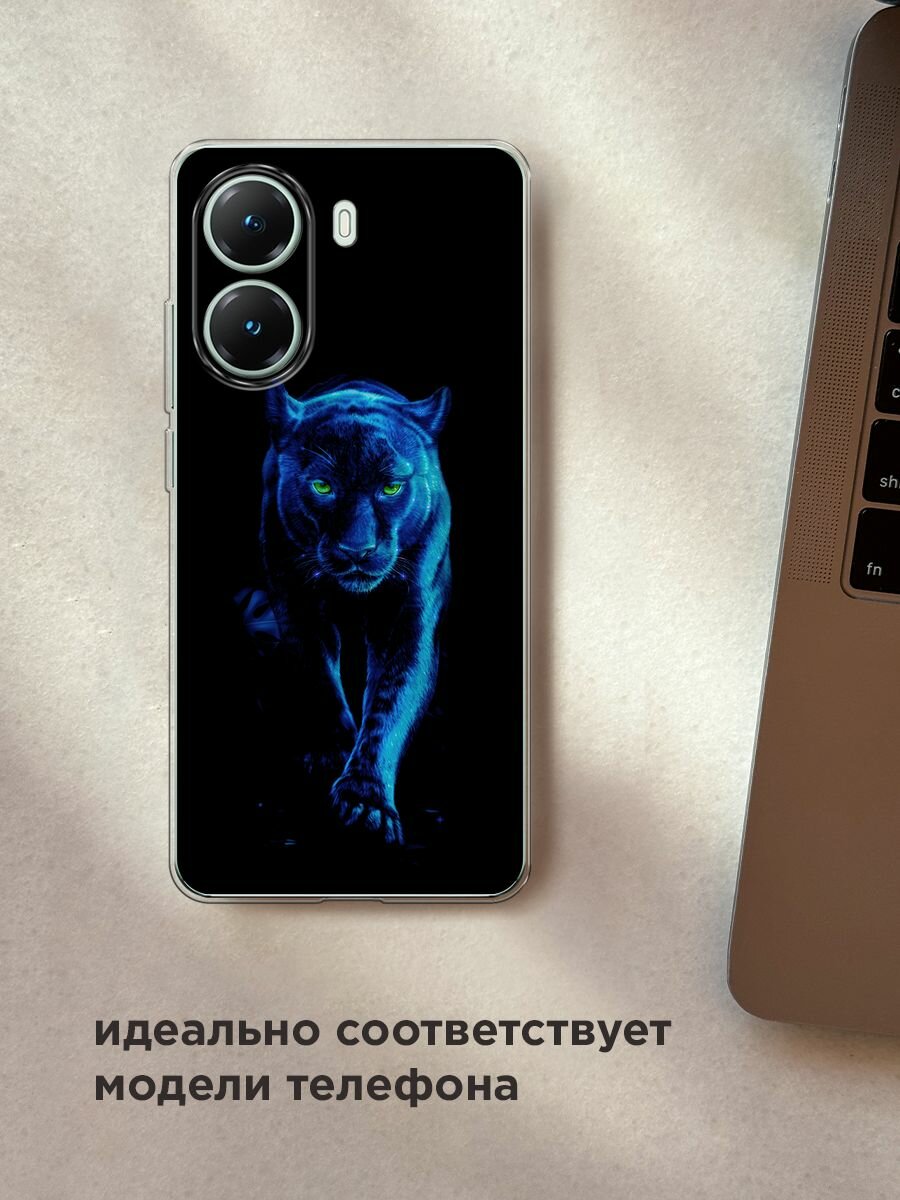 Чехол на Poco X7 Pro / Поко X7 Про с принтом "Пантера в лунном свете" — фото 1