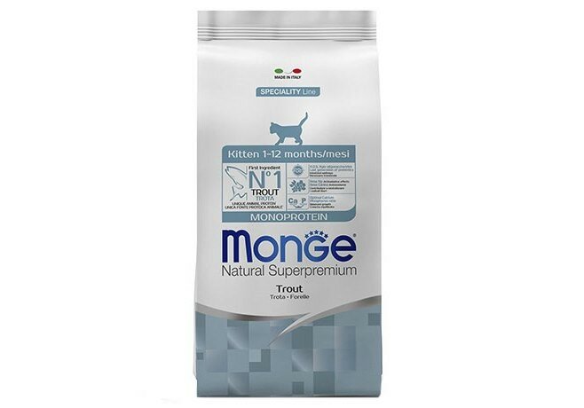 MONGE KITTEN Monoprotein Сухой корм д/котят с Форелью