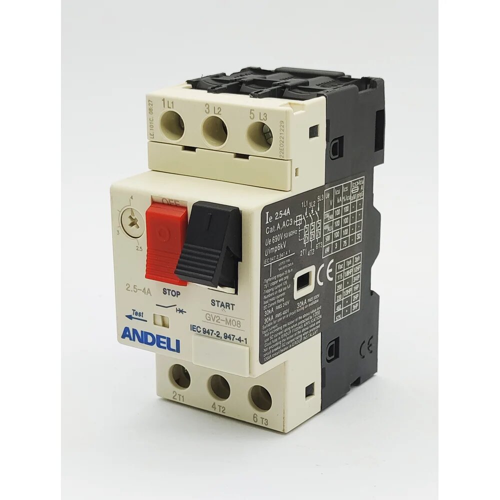 ANDELI Пускатель gv2-m08 2.5а~4a кнопочный ADL06-607