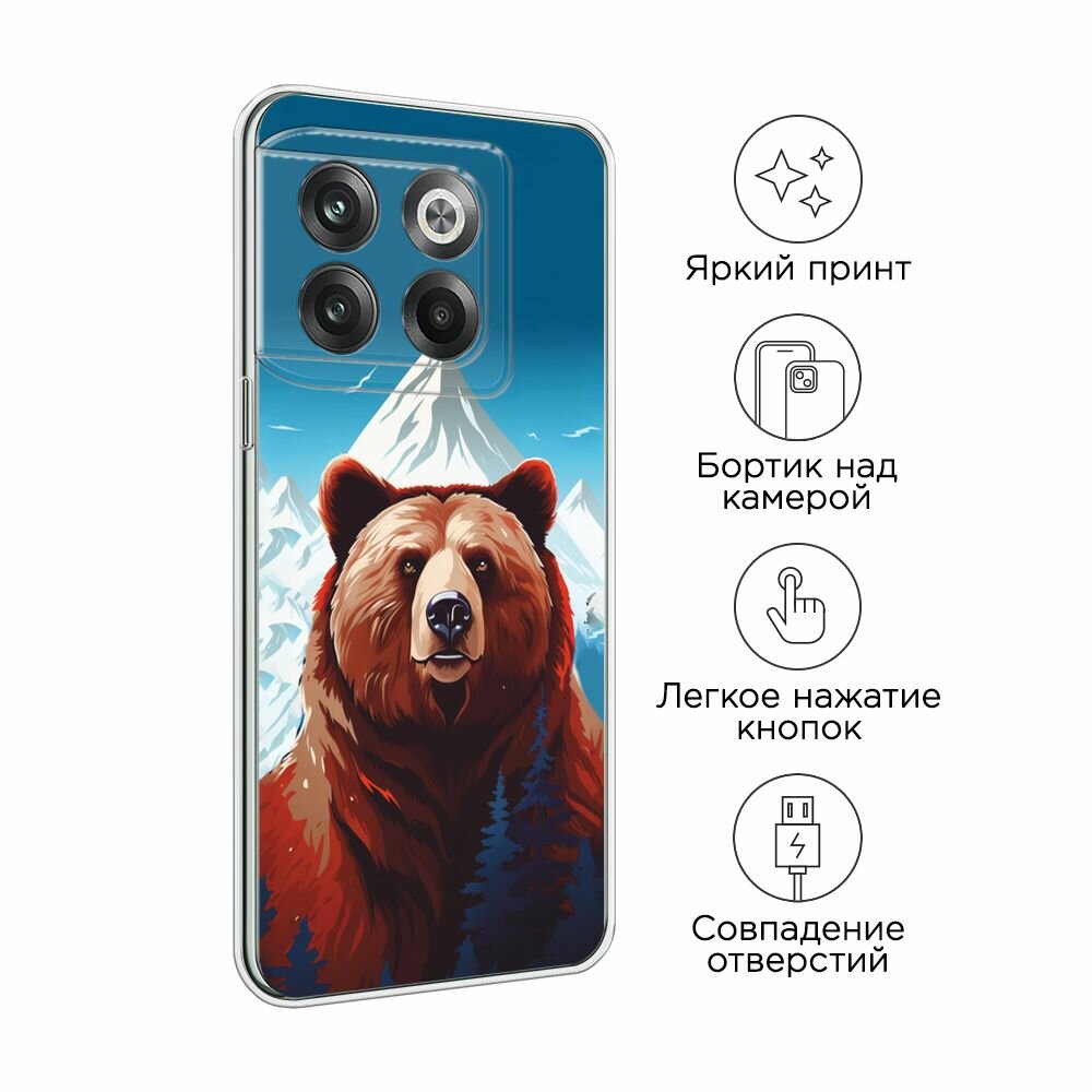 Чехол на OnePlus 10T / Ван плюс 10T с принтом "Горный медведь - 23 февраля" — фото 1