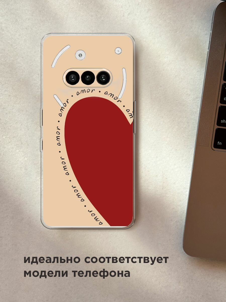 Чехол на Nothing Phone 3a / Нотинг Фон 3а с принтом "amor heart 1 - 14 февраля" — фото 1