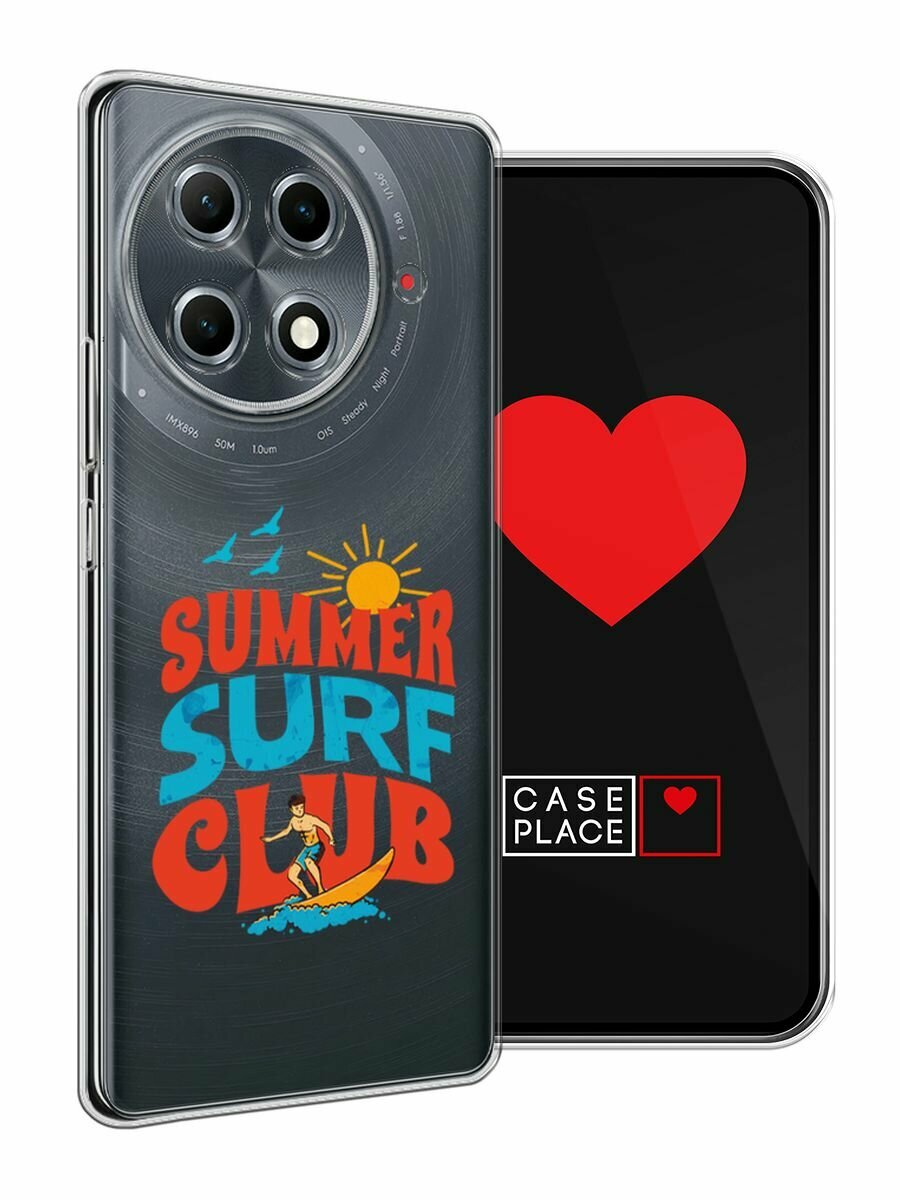 Чехол на Tecno Camon 30S Pro / Текно Камон 30S Про с принтом "Summer surf club", прозрачный — фото 1