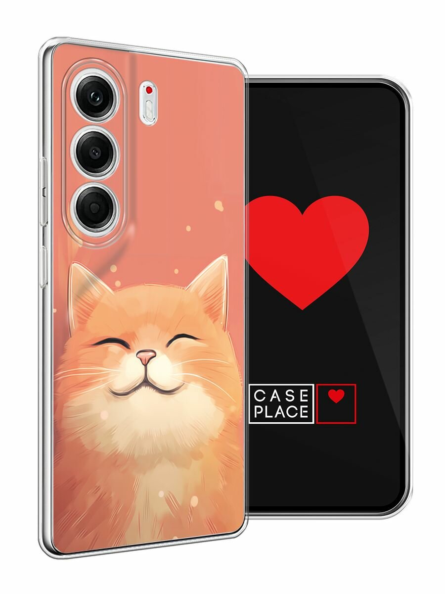 Чехол на Tecno Camon 40 Pro / Текно Камон 40 Про с принтом "Довольный рыжий котик" — фото 1