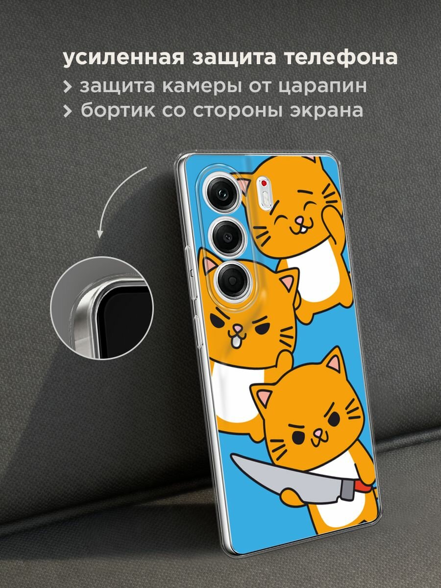 Чехол на Tecno Camon 40 Pro 5G / Текно Камон 40 Про 5G с принтом "Опасные котики" — фото 1