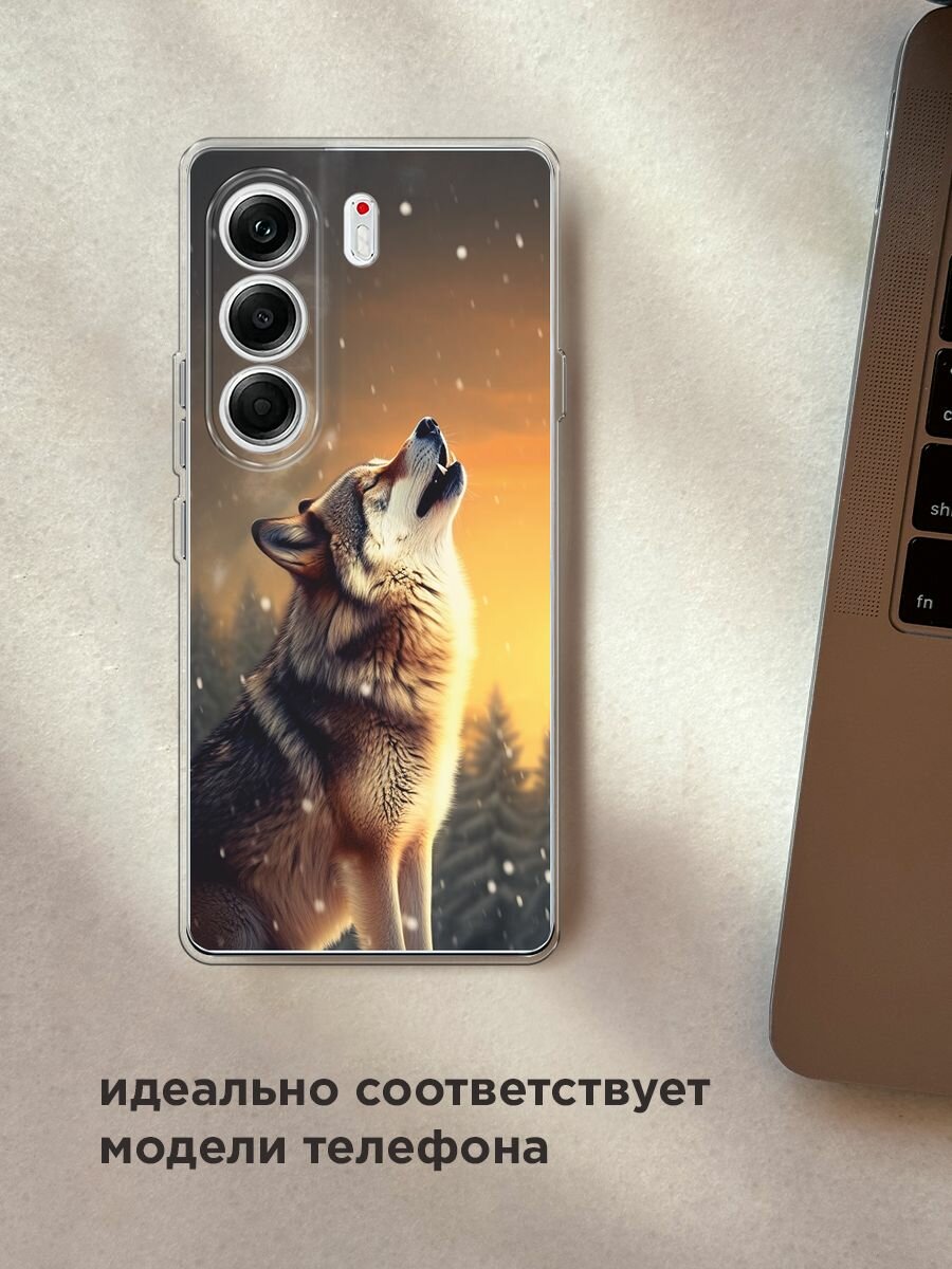 Чехол на Tecno Camon 40 Pro 5G / Текно Камон 40 Про 5G с принтом "Воющий волк" — фото 1