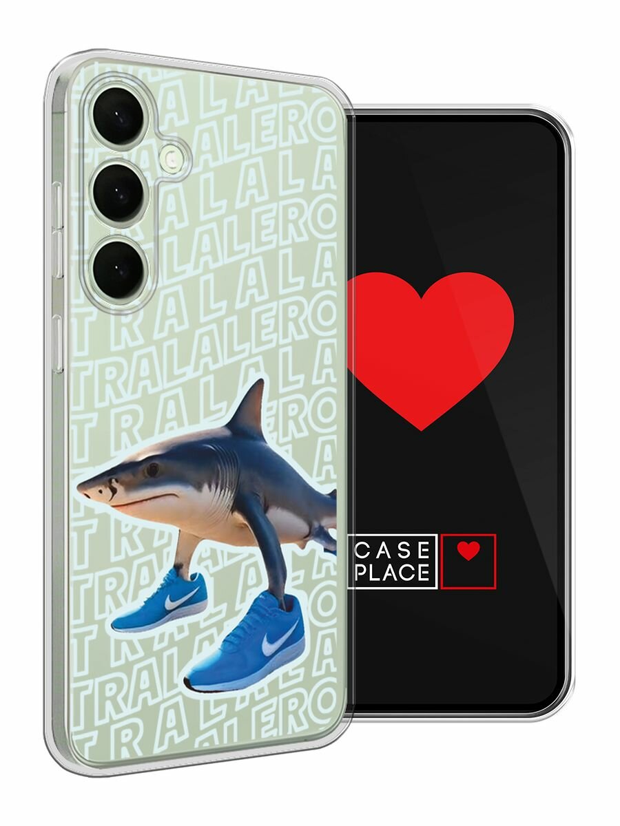 Чехол на Samsung Galaxy S25 Plus / Самсунг S25 Плюс с принтом "Тралалеро тралала 2", прозрачный — фото 1