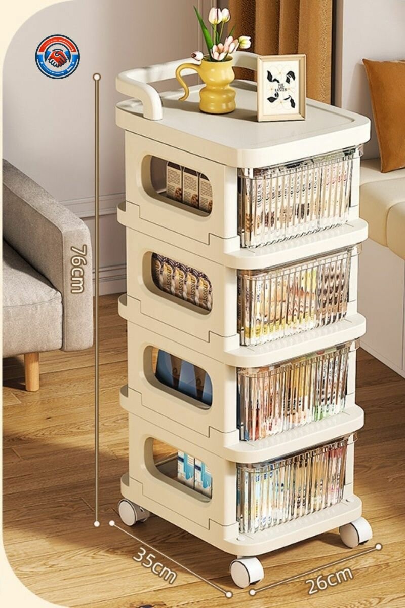 Econova пластиковый комод на колесах, 4 выдвижных ящика мобильная тележка для хранения одежды, игрушек и канцелярии