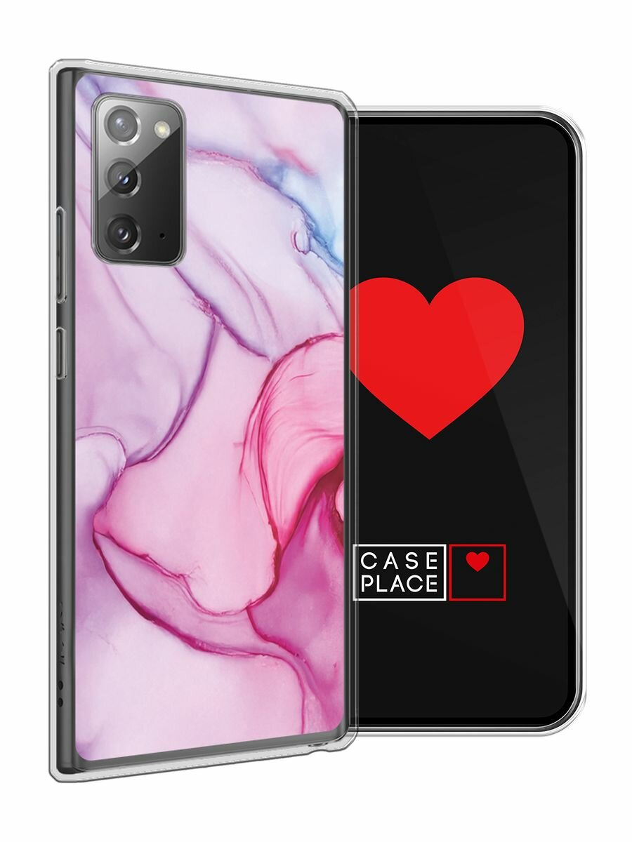 Чехол на Samsung Galaxy Note 20 / Самсунг Галакси Ноут 20 с принтом "Розовые мраморные разводы" — фото 1