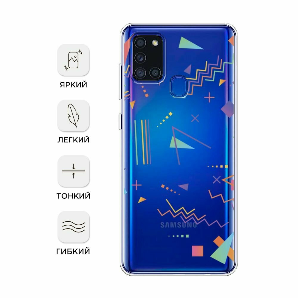 Чехол на Samsung Galaxy A21s / Самсунг Галакси A21s с принтом Случайный порядок, прозрачный — фото 1