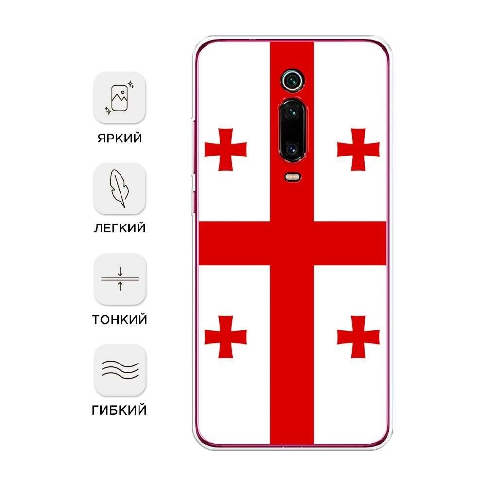 Чехол на Xiaomi Redmi K20/K20 Pro/Mi 9T/9T Pro / Сяоми Редми К20/K20 Pro/Mi 9T/9T Pro с принтом "Флаг Грузии" — фото 1