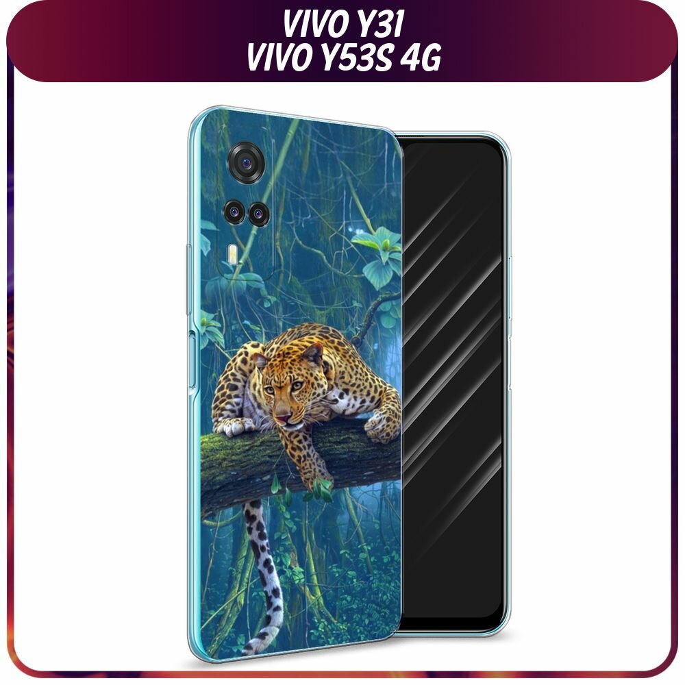 Чехол на Vivo Y31/Y53s 4G / Виво Y31/Y53s с принтом "Леопард охотник"