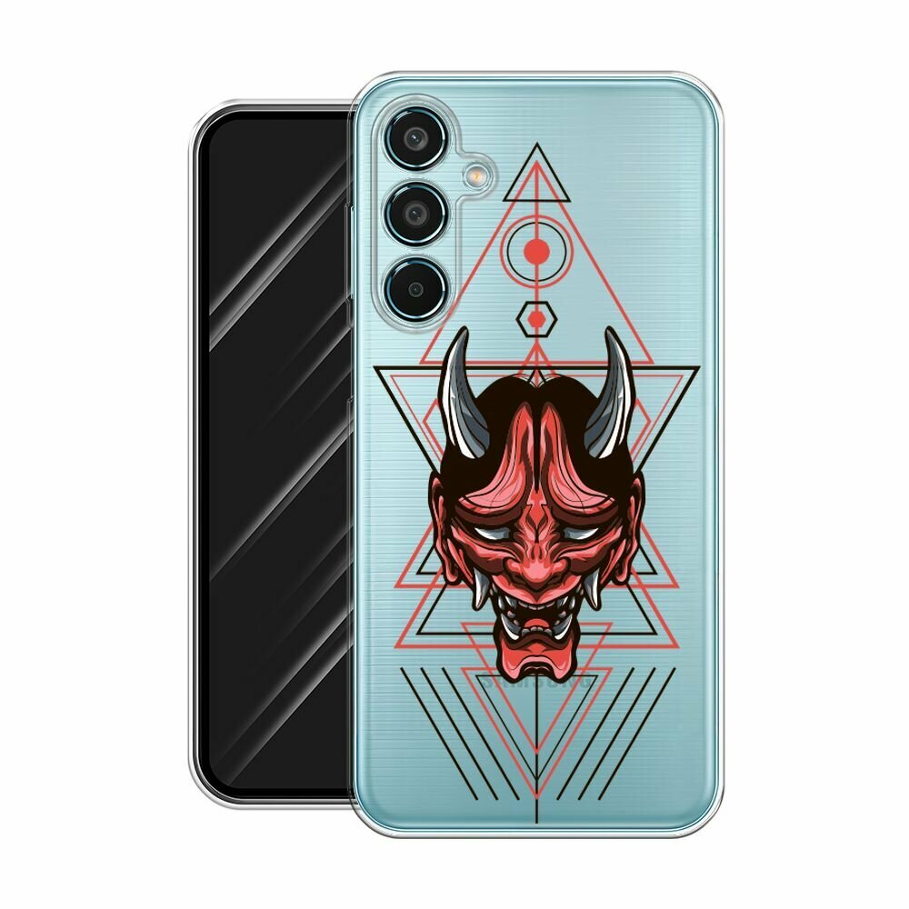 Чехол на Samsung Galaxy M35 / Самсунг Галакси M35 с принтом Hanya Oni mask, прозрачный — фото 1